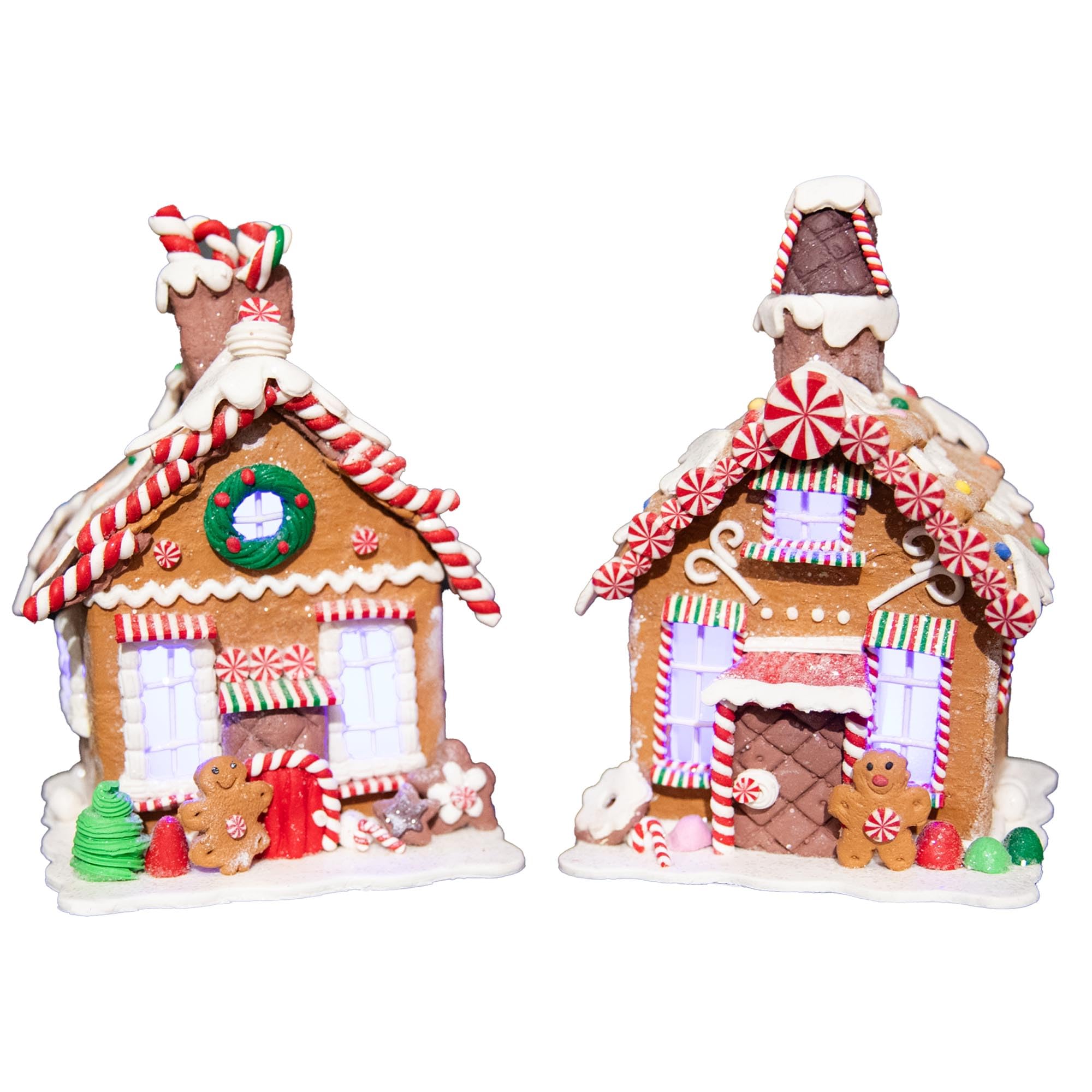 SHATCHI 17cm Prelit Christmas Gingerbread House Lighted Candy Village ...