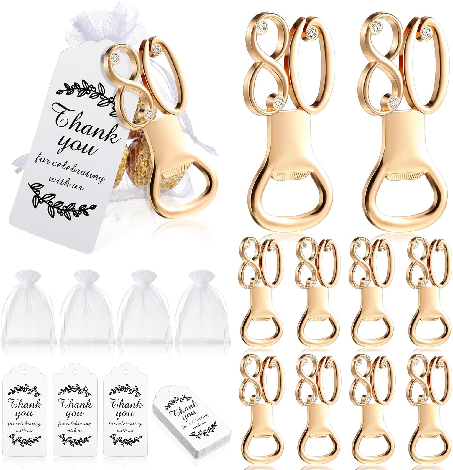 Amazon.com: 50 Pieces Golden Bottle Opener Set Birthday Party Favor ...