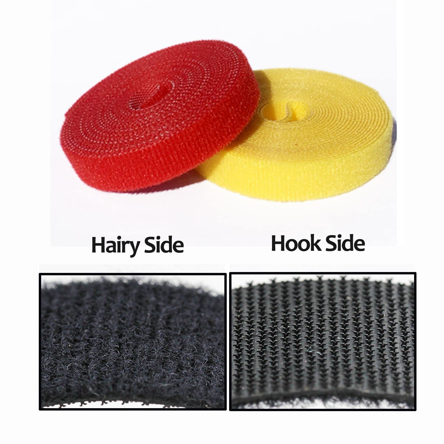 Snapklik.com : QSFPTEK 0.79 Inch 15M Hook Loop Cable Ties, Double-Sided ...