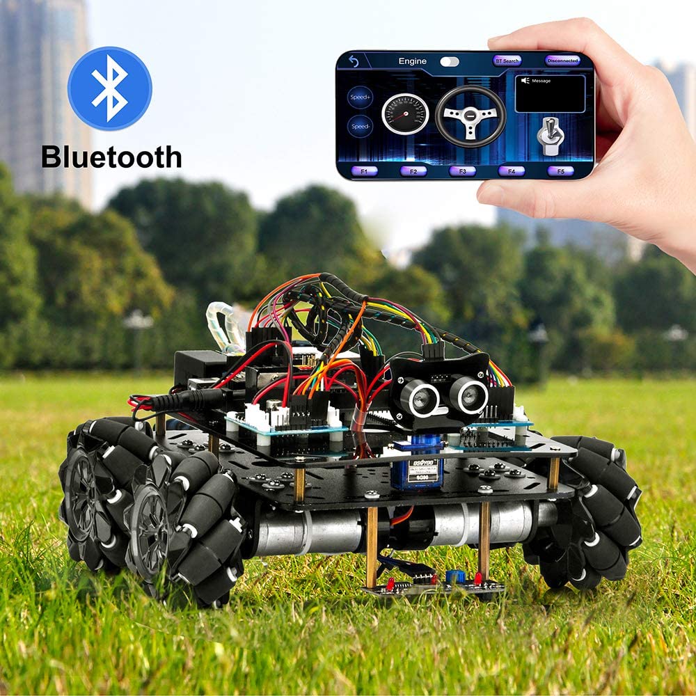 OSOYOO Omni-directinal Mecanum Wheels Robot Car Kit for Arduino | Metal ...