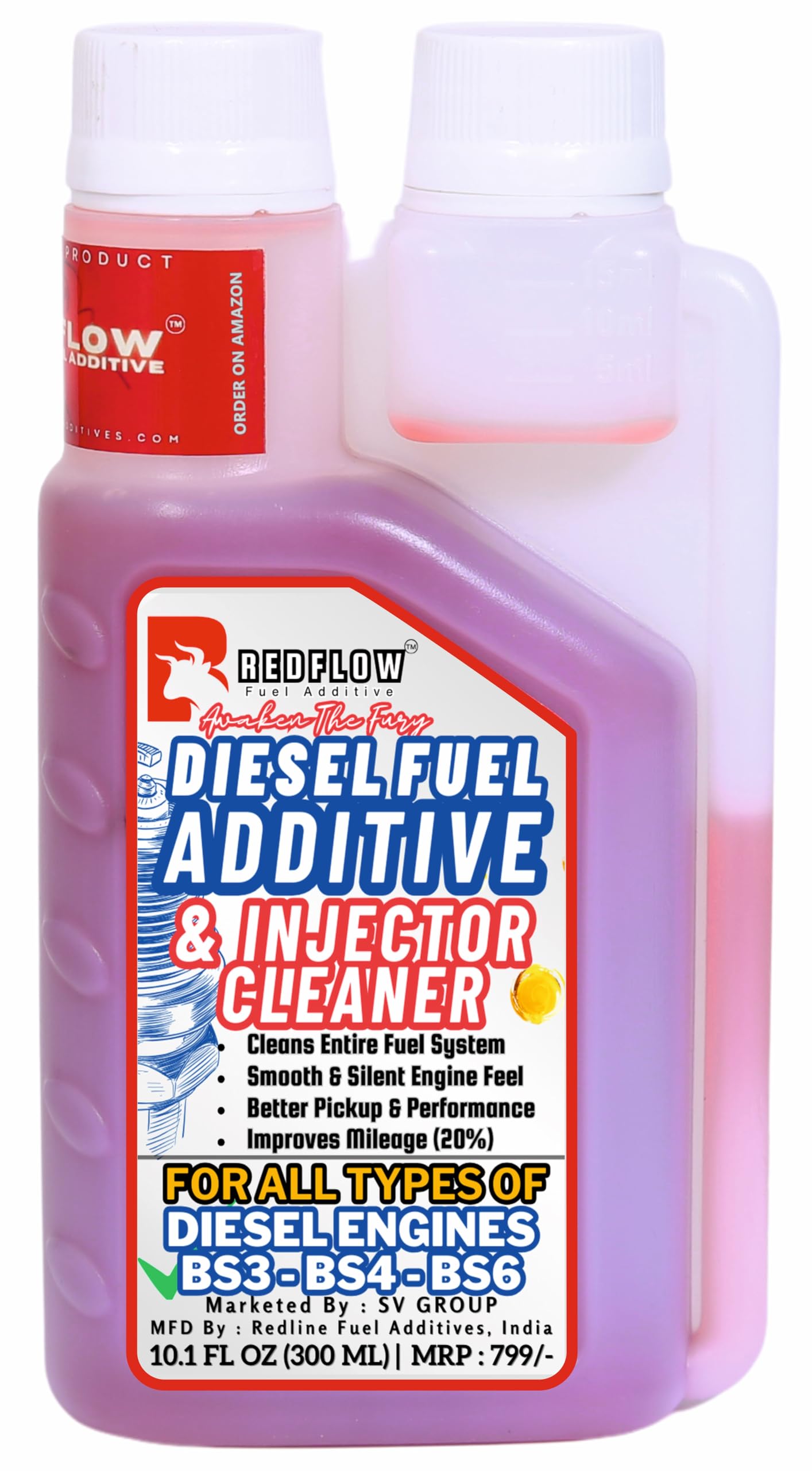 Red Flow Diesel & Petrol Additive | Injector Cleaner (300ML), Treats ...