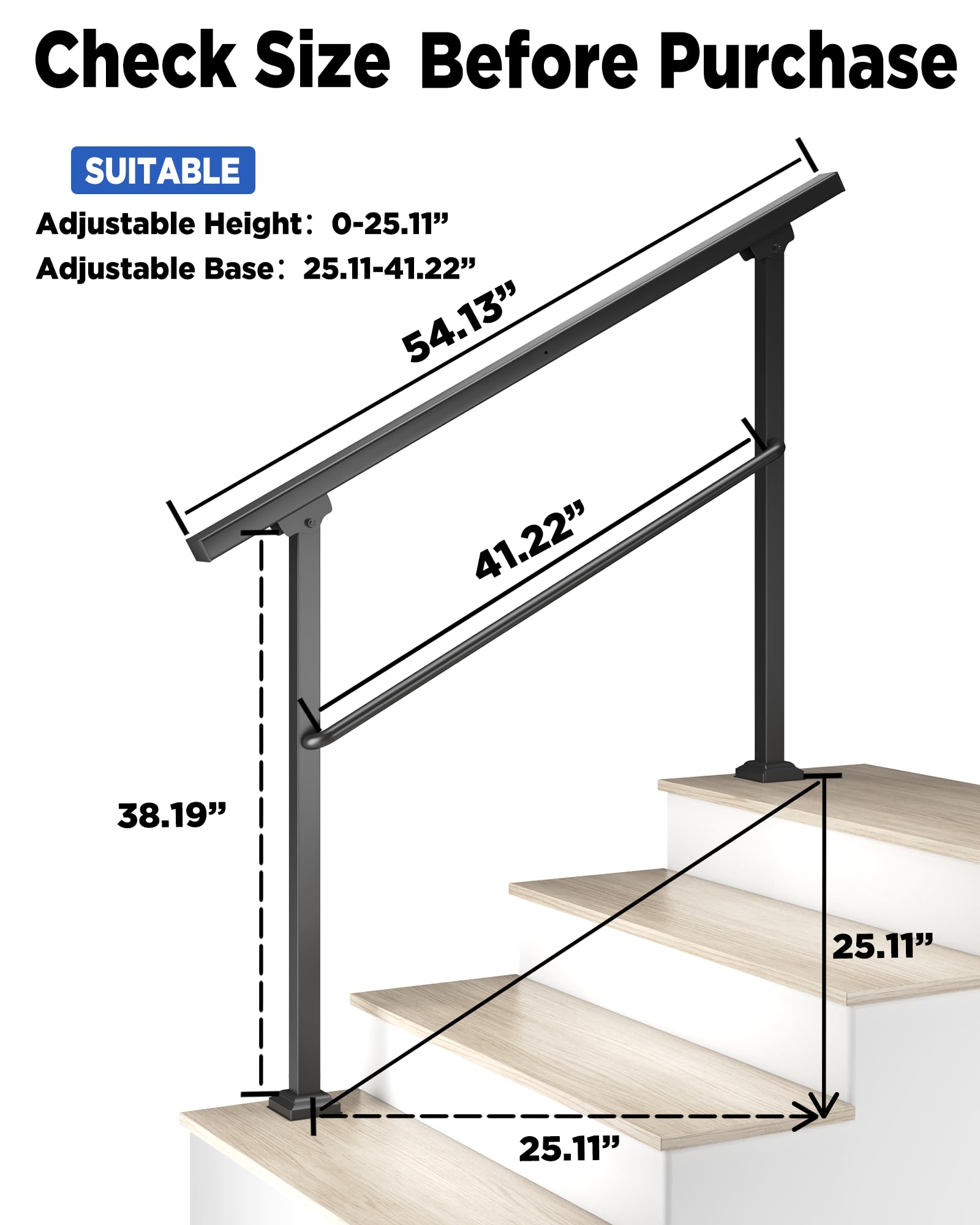 Snapklik.com : Hand Rails For Outdoor Steps, 4 Step Handrail