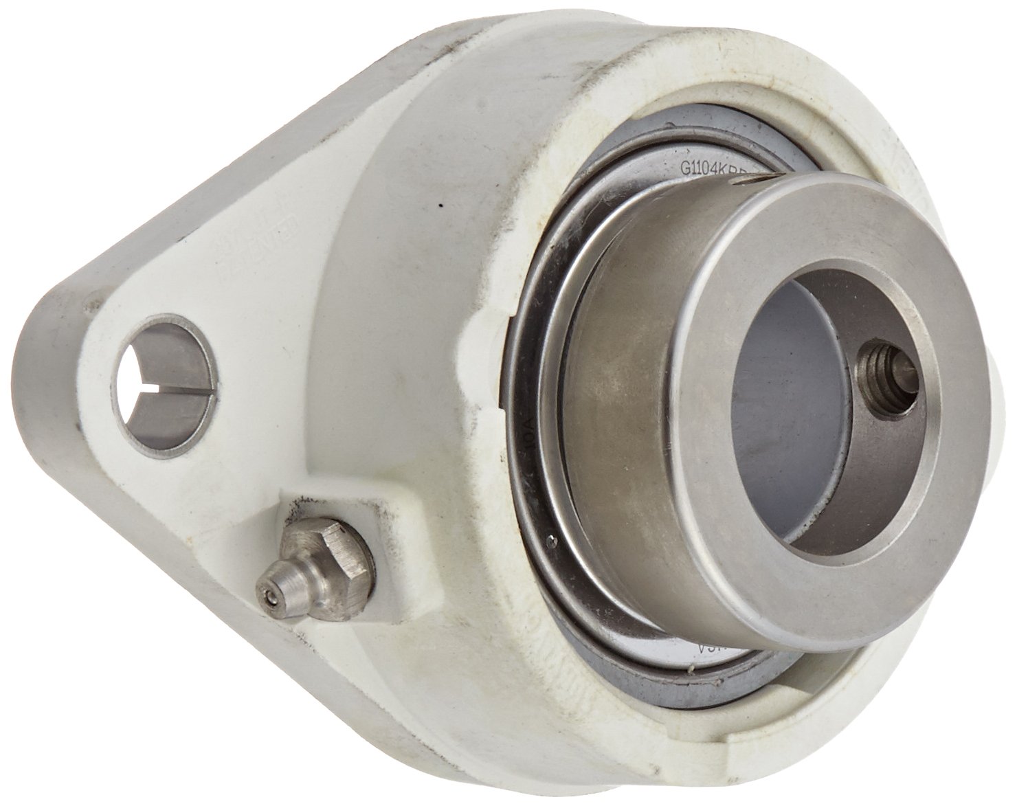 Timken RCJT1 1/4PT Flange Unit, 2 Bolt Holes, Relubricatable, Non-Expansion, Polymer, Eccentric ...