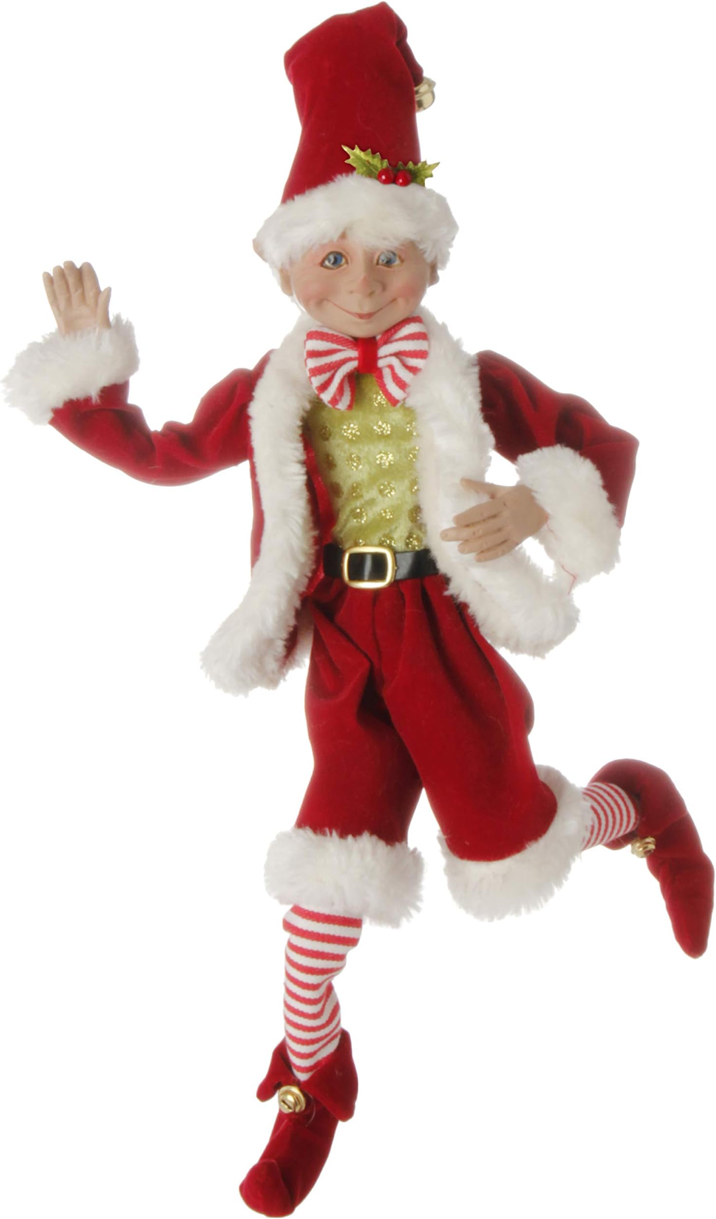 Amazon.com: RAZ Imports 16" Posable Elf Plaid Tidings : Home & Kitchen