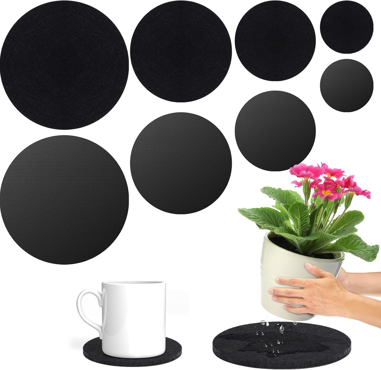 Amazon.com: 16 Pcs Plant Coasters Mats,4/6/8/10 Inch Plant Saucers for ...