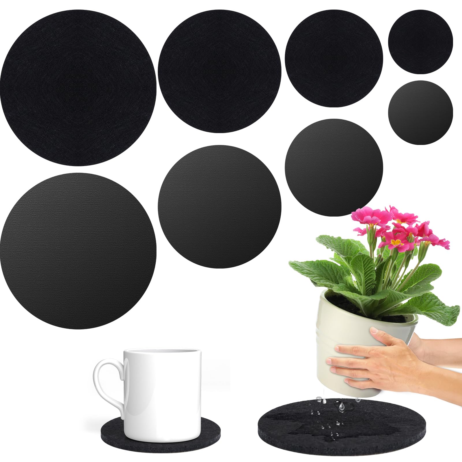 Amazon.com: 16 Pcs Plant Coasters Mats,4/6/8/10 Inch Plant Saucers for ...