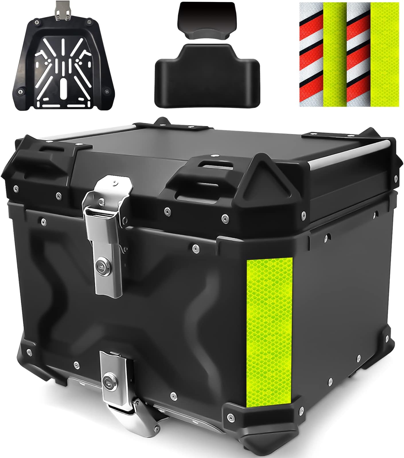 VOKKA Motorcycle Top Box, 45L Aluminum Waterproof Top Box for ...