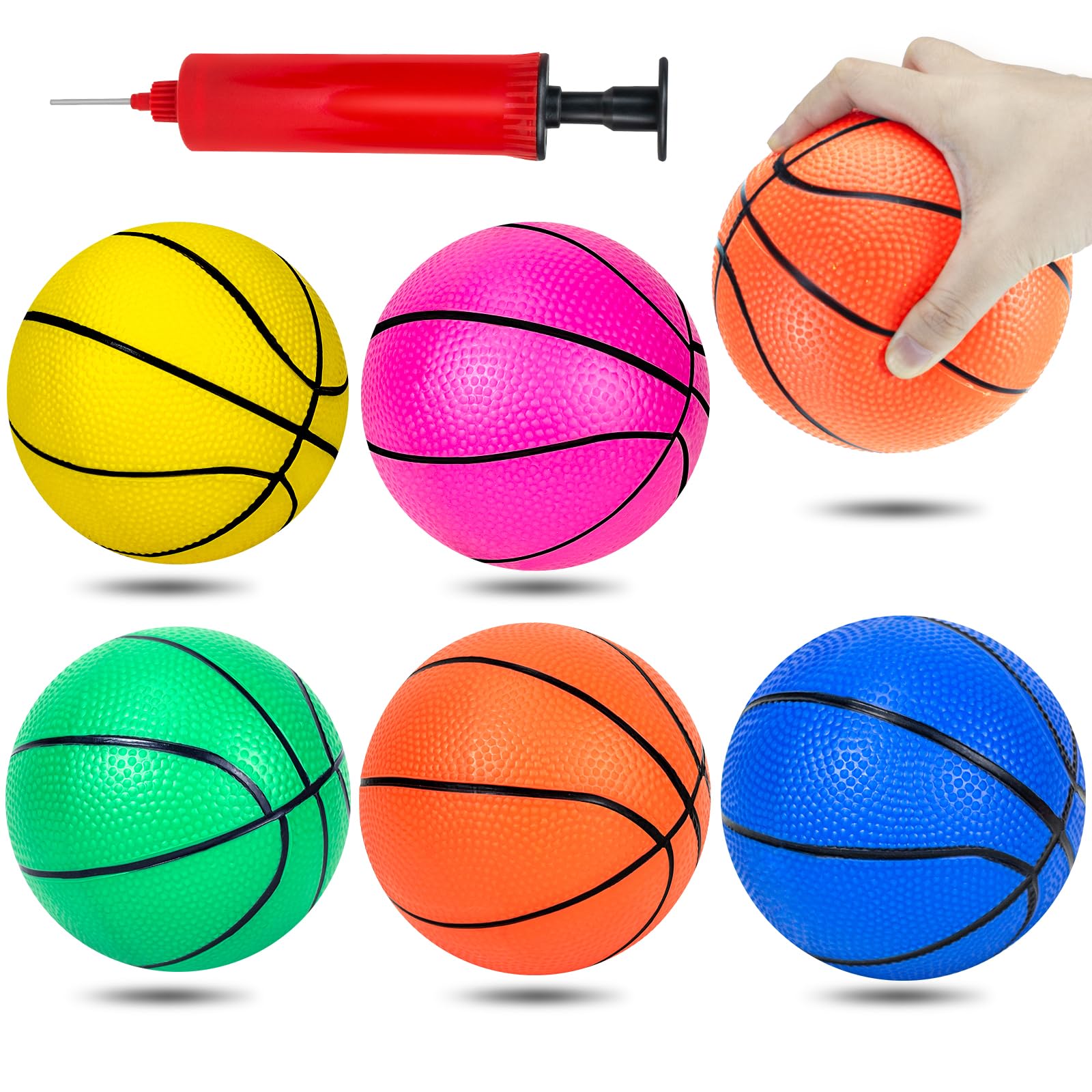 Amazon.com: Hymaz Mini Basketballs, 5 Pack 6 Inch Basketball Set with ...