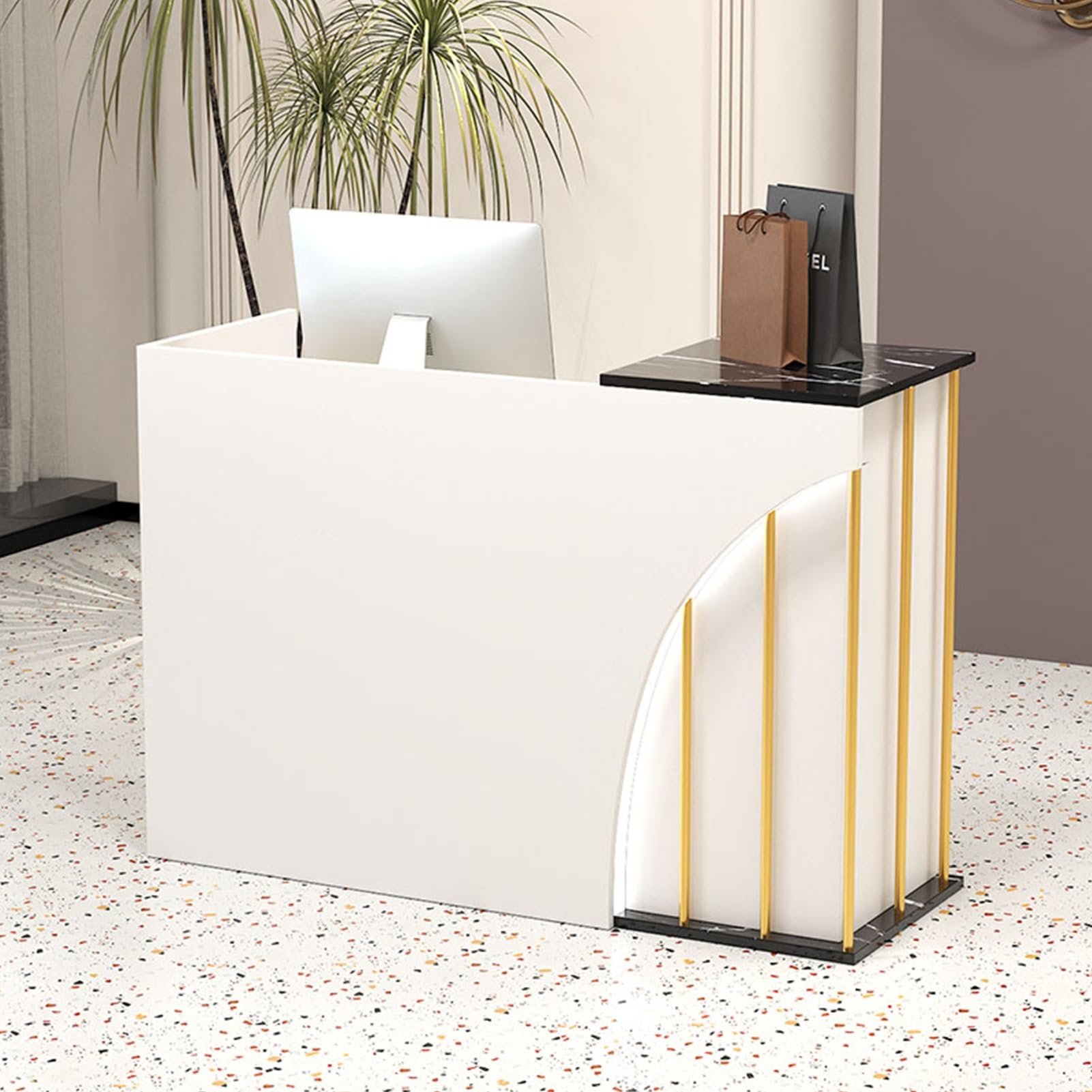 White Reception Table Straight White Reception Desk Bundle | National