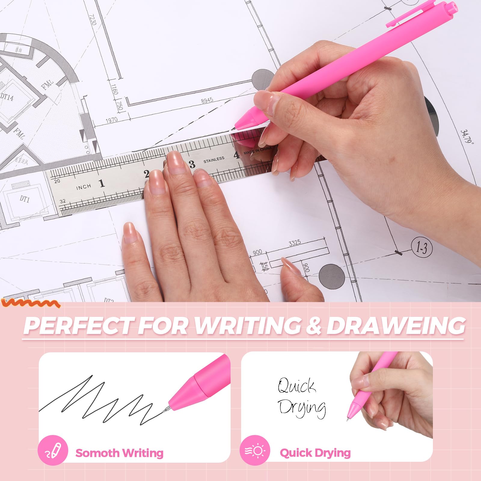 Snapklik.com : Cholemy 24 Pack Retractable Pens Bulk Click Pens Pastel ...