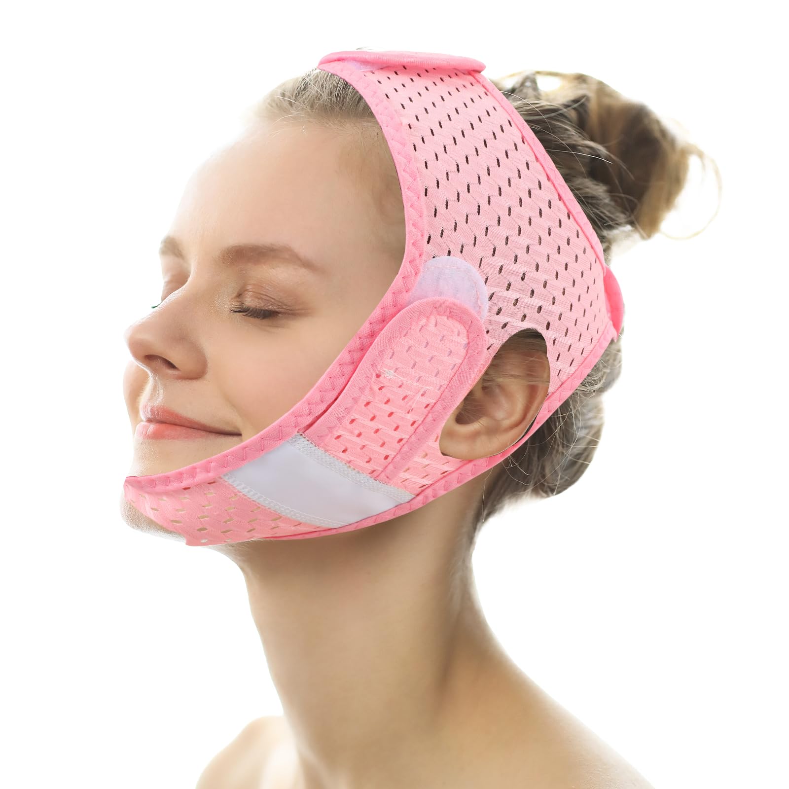 Amazon.com: TIESOME Reusable V Line Lifting Mask, Pink Chin Up Mask V ...