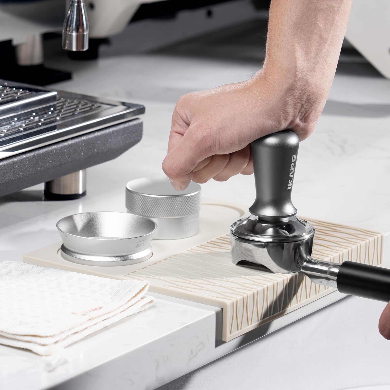 Snapklik.com : 53MM Espresso Tamper Kit Silver 6 IN 1, Espresso Tool ...