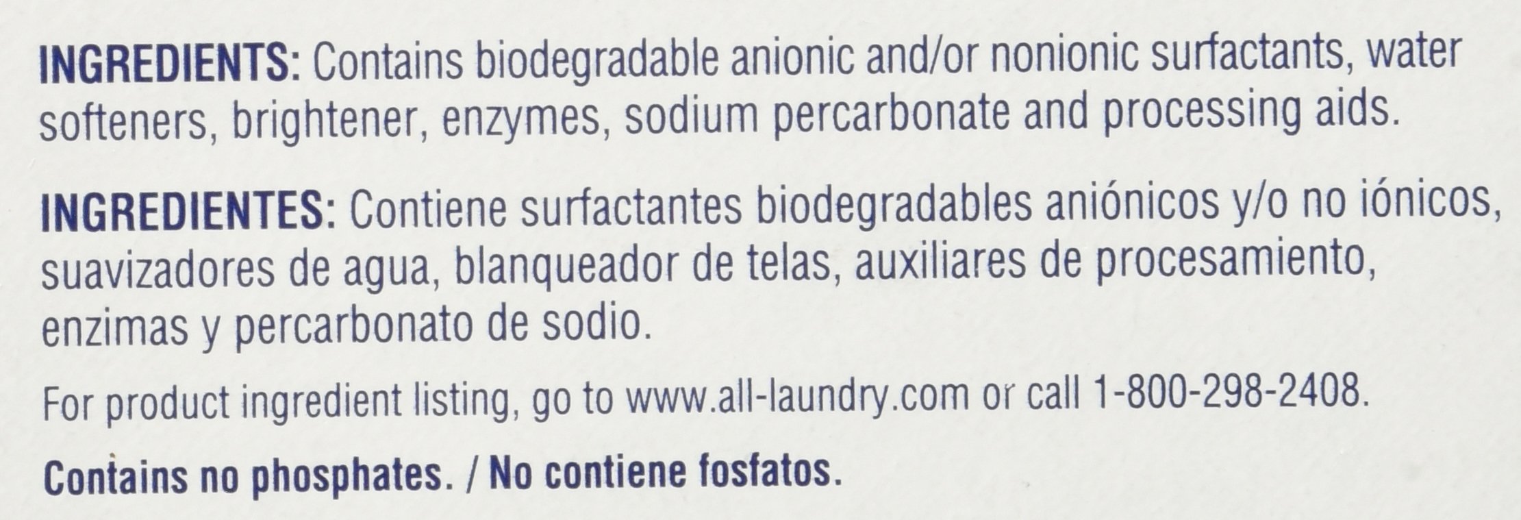 All detergent ingredients top