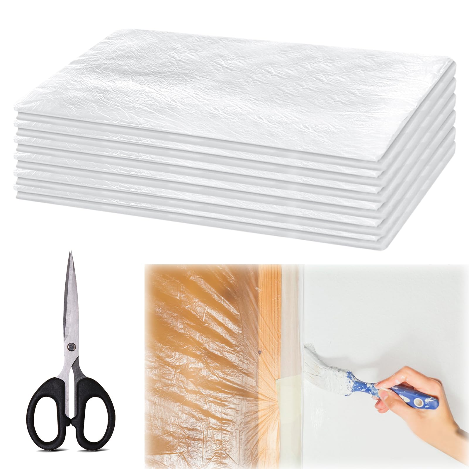 6 Stück Abdeckfolie Maler Starke Malerfolie 4×5m Malerplane ...