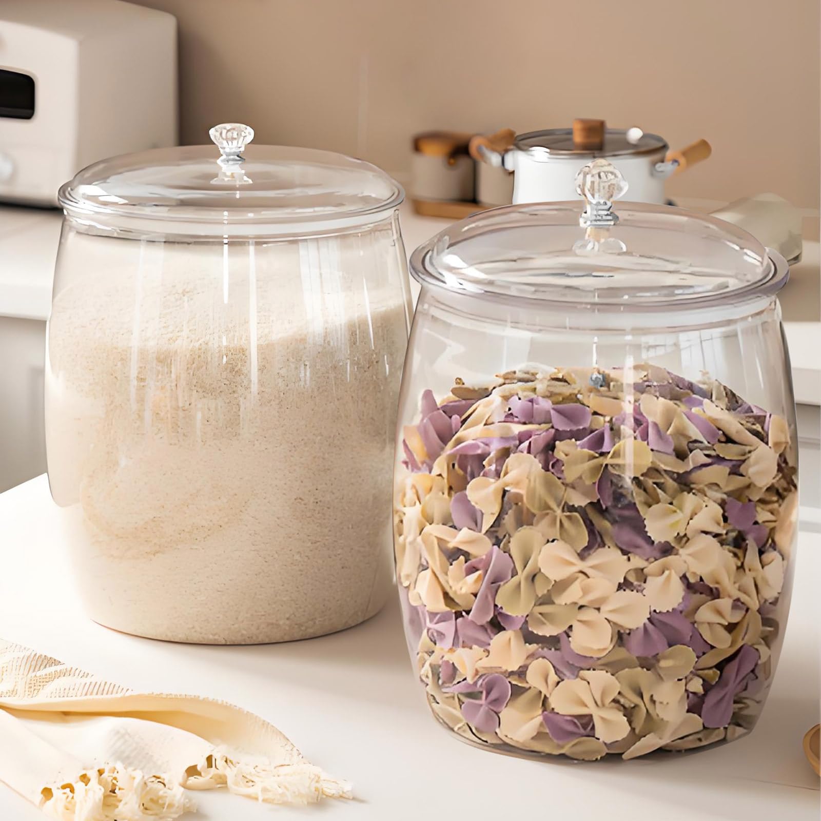 Food Storage Canisters 4-Pack Clear Plastic Cookie Jars 74 Oz ...