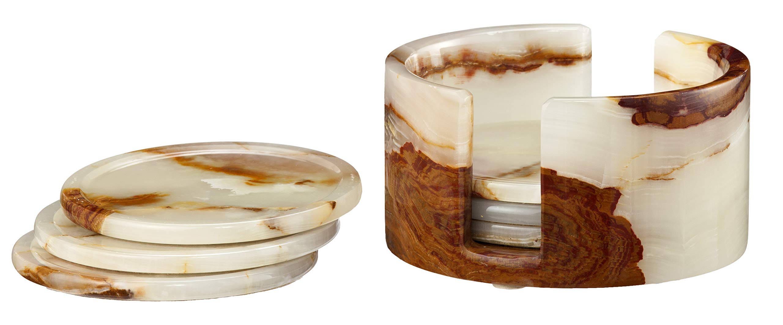 Amazon.com: Marble Coasters with Holder (Set of 6) – Hand Carved ...