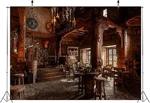 Amazon.com : BELECO 20x10ft Fabric Medieval Tavern Inn Bar Backdrop for ...