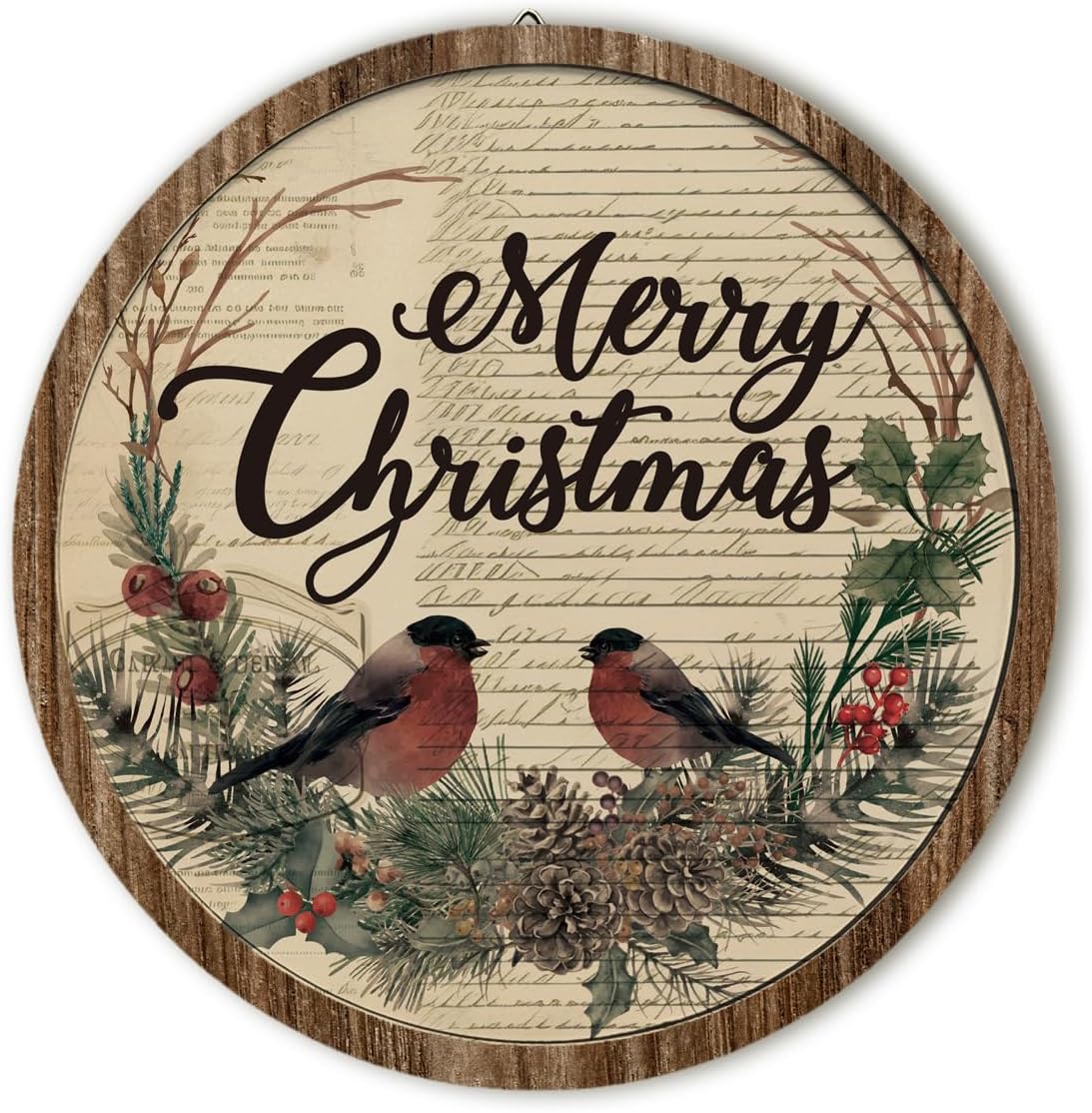 Amazon.com: QUICQOD Vintage Merry Christmas Wall Art Decor, Rustic ...