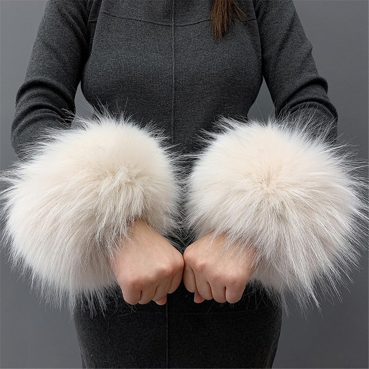 Fur Cuffs For Women Cosysparks Fluffy Faux Fur Wrist Cuffs - Winter ...
