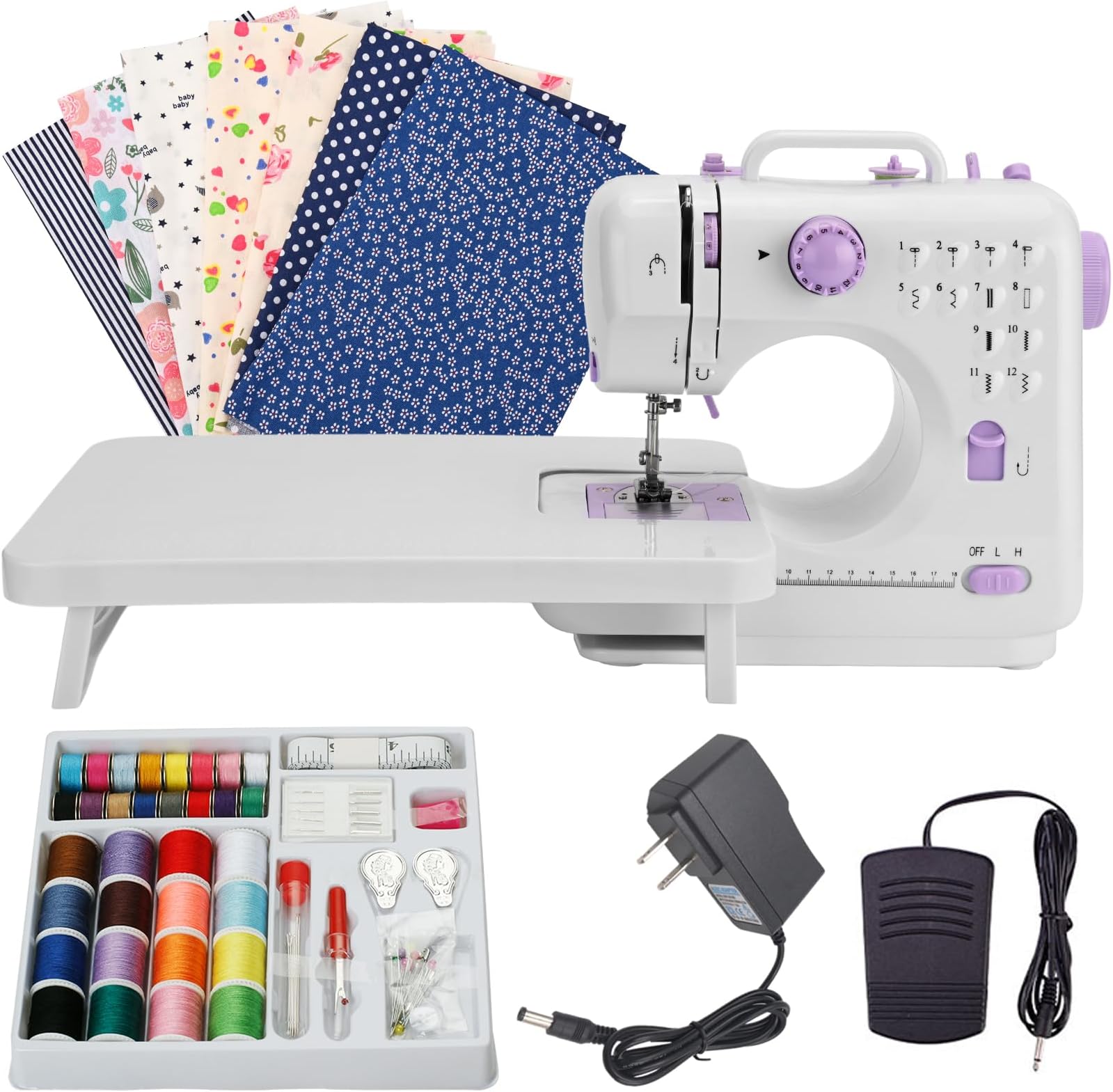 Amazon.com: Royalsellpro Mini Sewing Machine with 123 Pcs Sewing Kit ...
