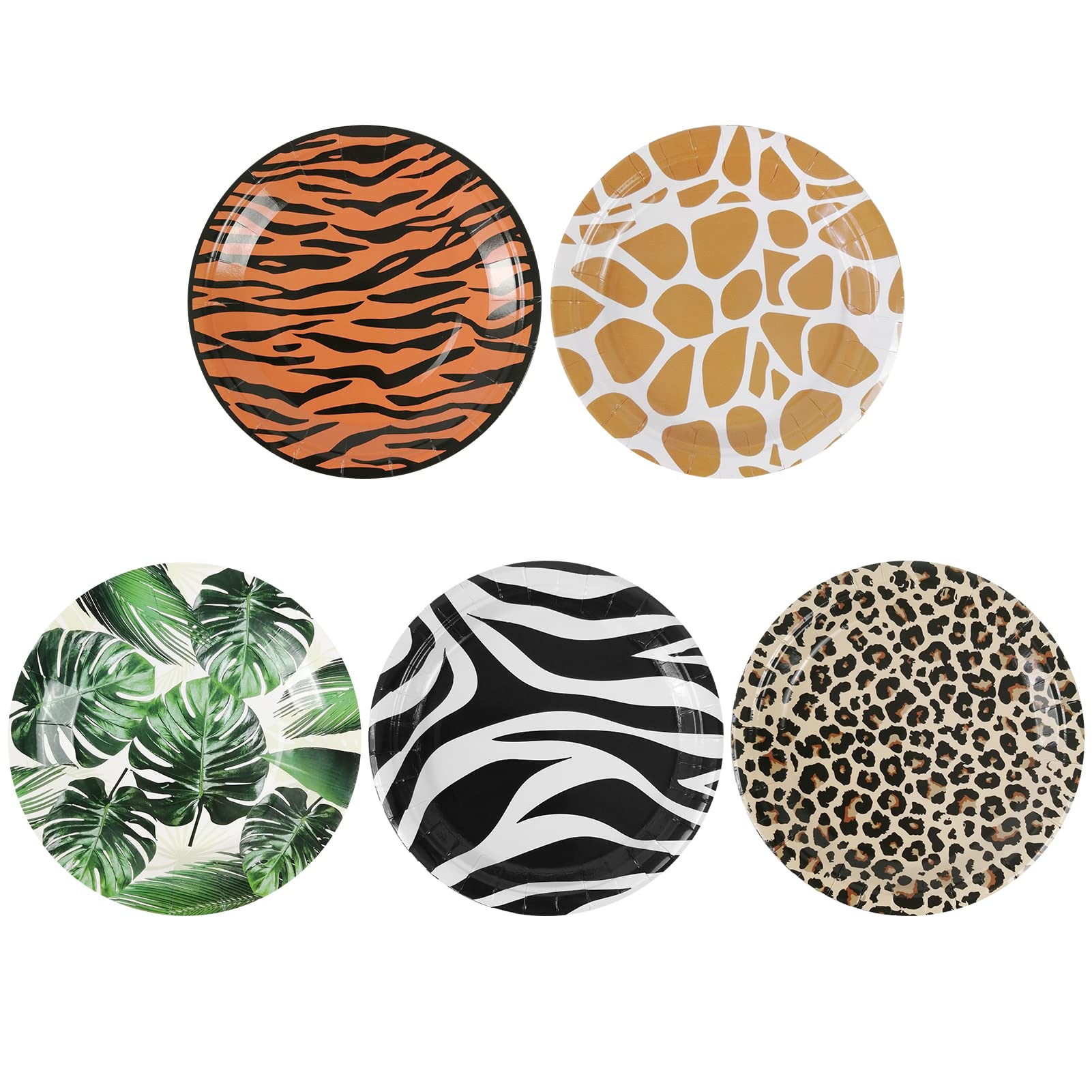 Snapklik.com : CIEOVO 52 Pieces Disposable Zoo Animal Print Party Plates