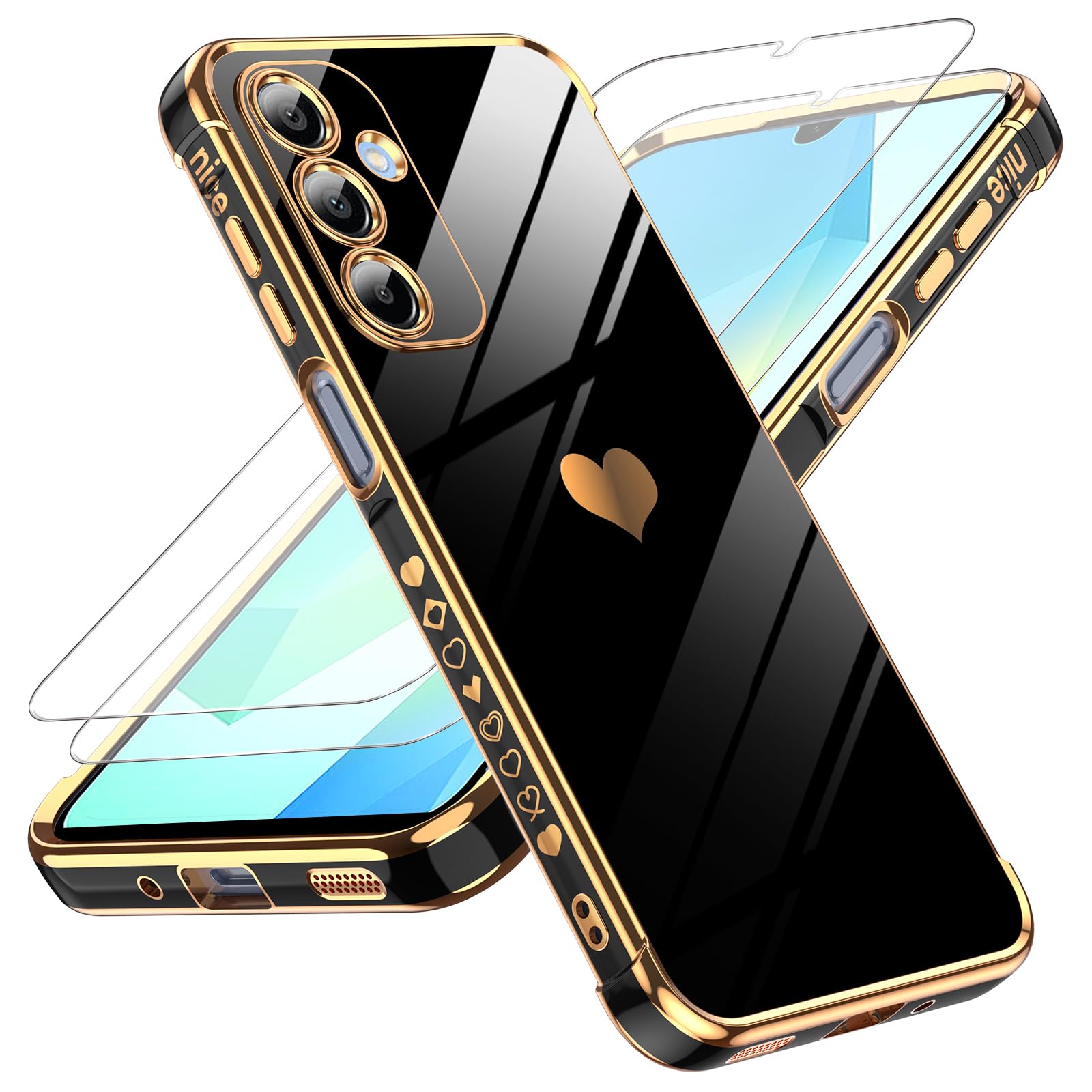 Amazon.com: LeYi for Samsung Galaxy A16-5G Case: with Tempered Glass Screen Protector [2 Pcs ...