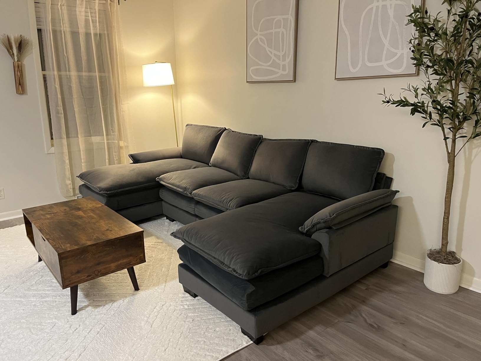 $25/mo - Finance GNIXUU 110" Sectional Sofa Cloud Couch for Living Room ...