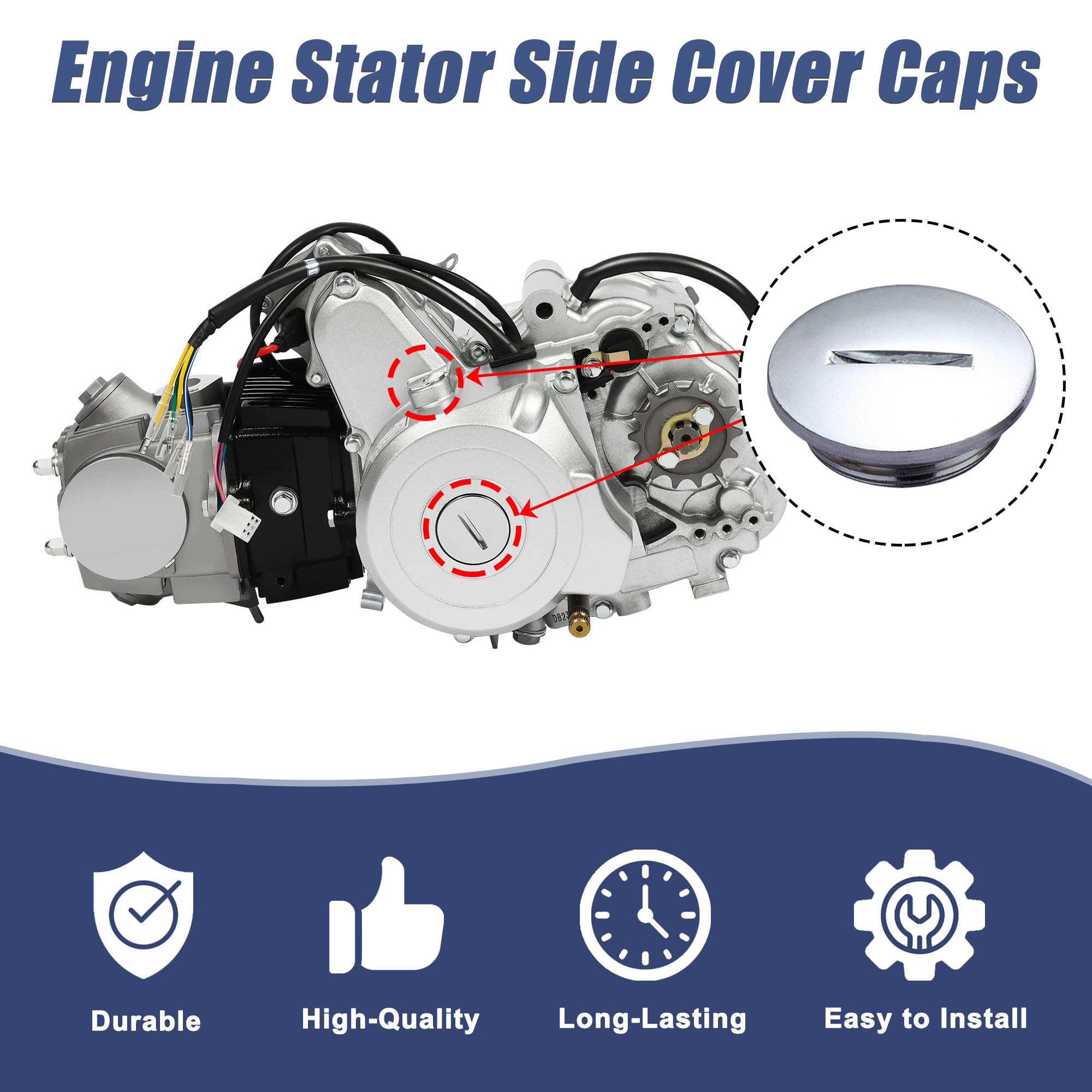 Snapklik.com : 2 Sets Of Quad Engine Stator Side Cover Caps W/Seals ...