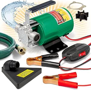 SumpMarine DC 12V Water Transfer Pump, 1/10 HP, 330 Gallon Per Hour ...