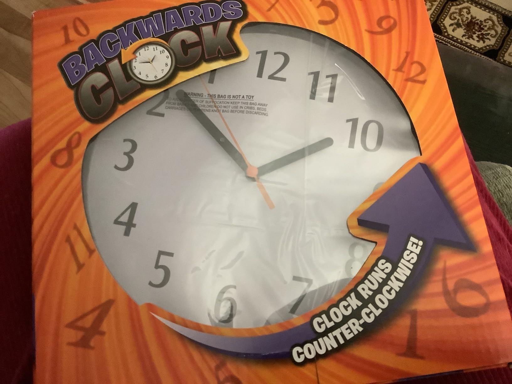 Amazon.com: Rhode Island Novelty 9" Backwards Clock: Gag And Practical ...
