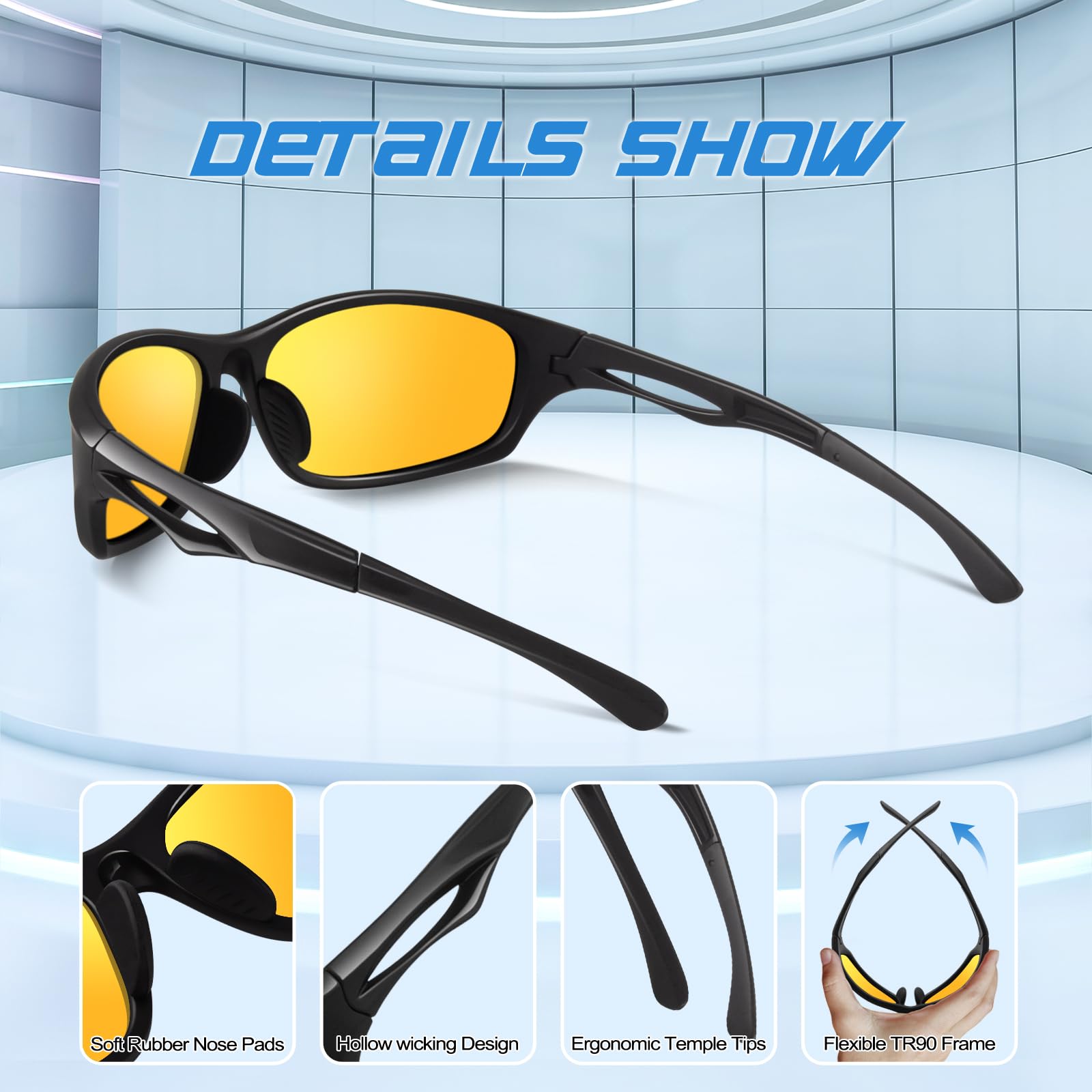 Snapklik.com : Polarized Sports Sunglasses Men Women UV400 Protection ...