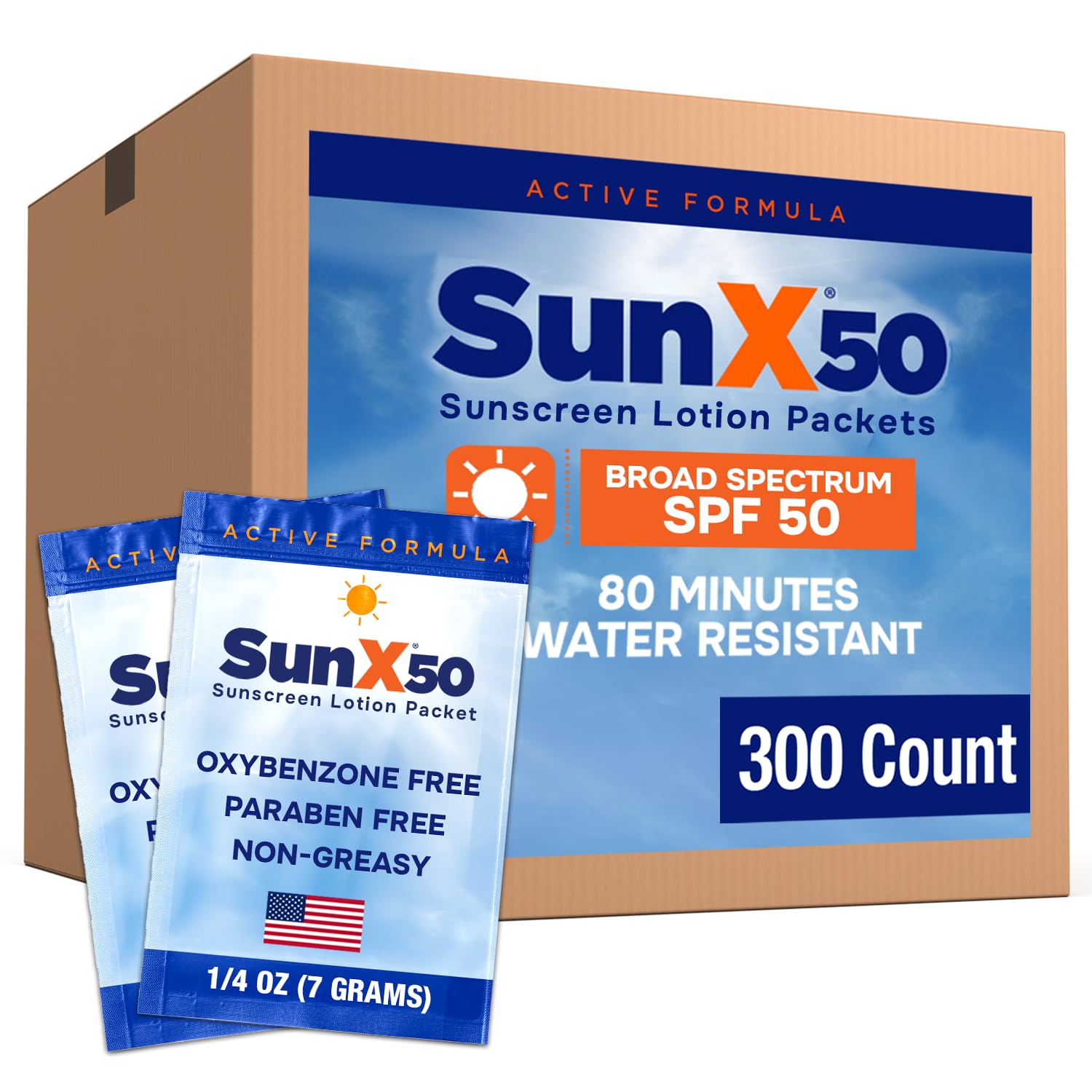 Amazon.com: Sun X 50 SPF Individual Sunscreen Packets Travel Size ...