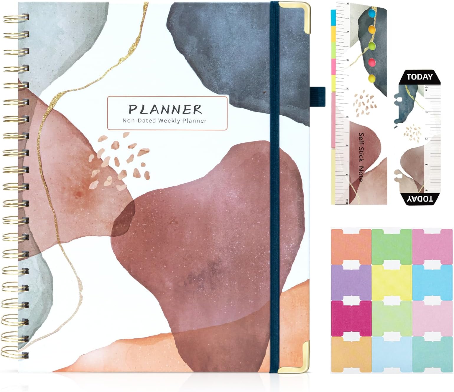 Amazon.com : Ospelelf Daily Calendar Planner Undated Spiral Binding ...