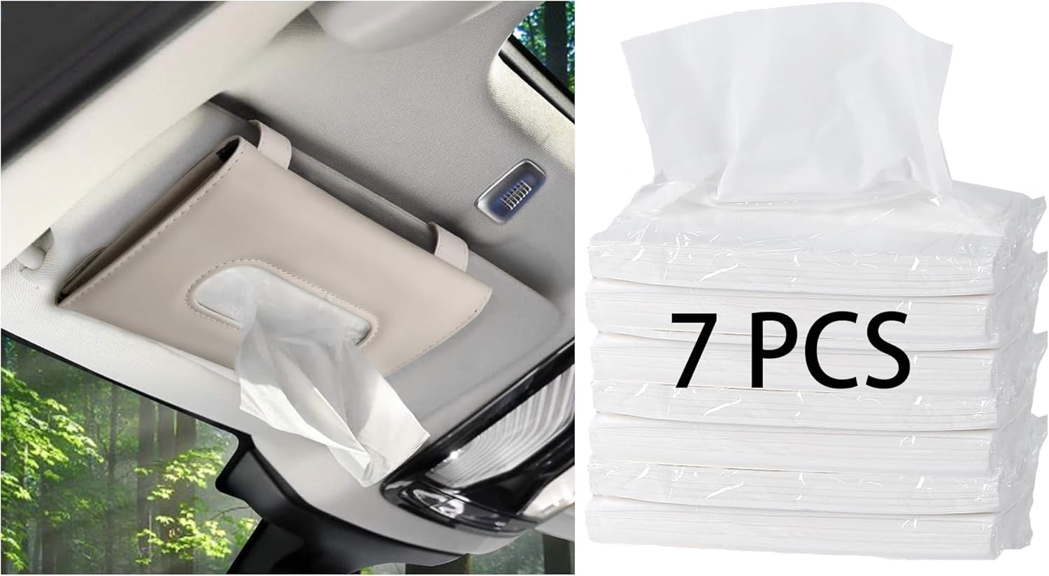 Amazon.com: Leather Car Tissue Dispenser with 7 Refill Box, Napkin Case ...