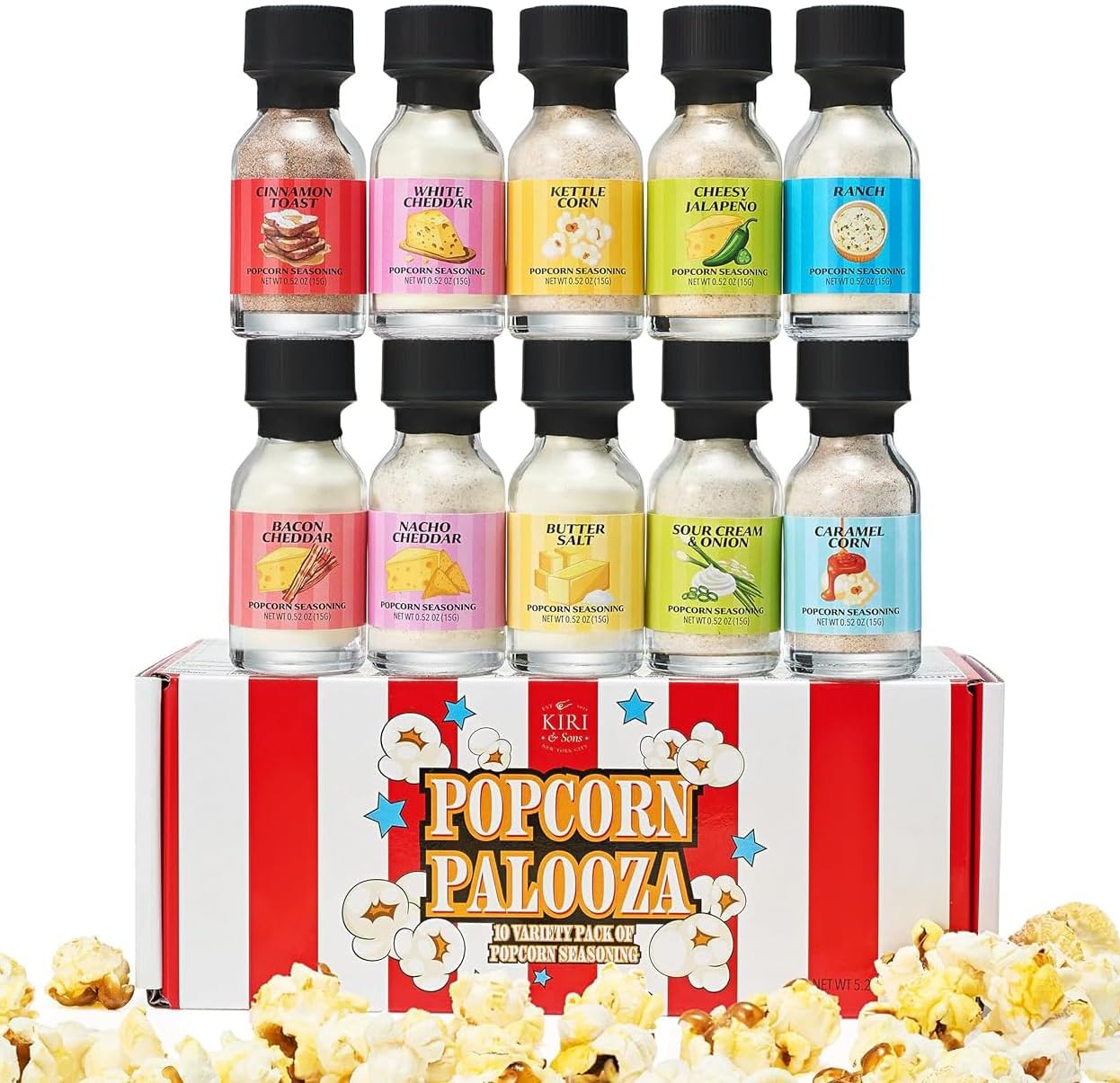 Amazon.com: Kiri & Sons Gourmet Popcorn Seasoning Sampler Kit, 10 ...