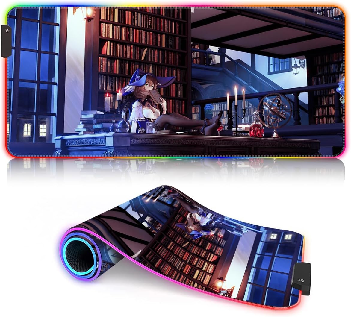 Amazon.com: Keyboard Mat XL Genshin Impact LED Gaming Large Mouse RGB ...