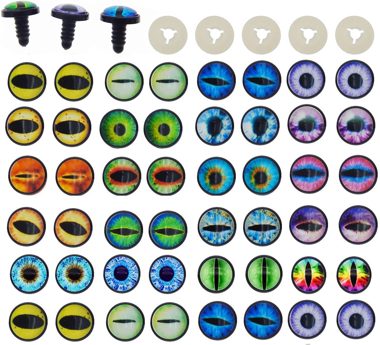 BDSHUNBF 40PCS 25mm Dragon Eyes, Round Glass Dragon Eye, Safety Eyes ...