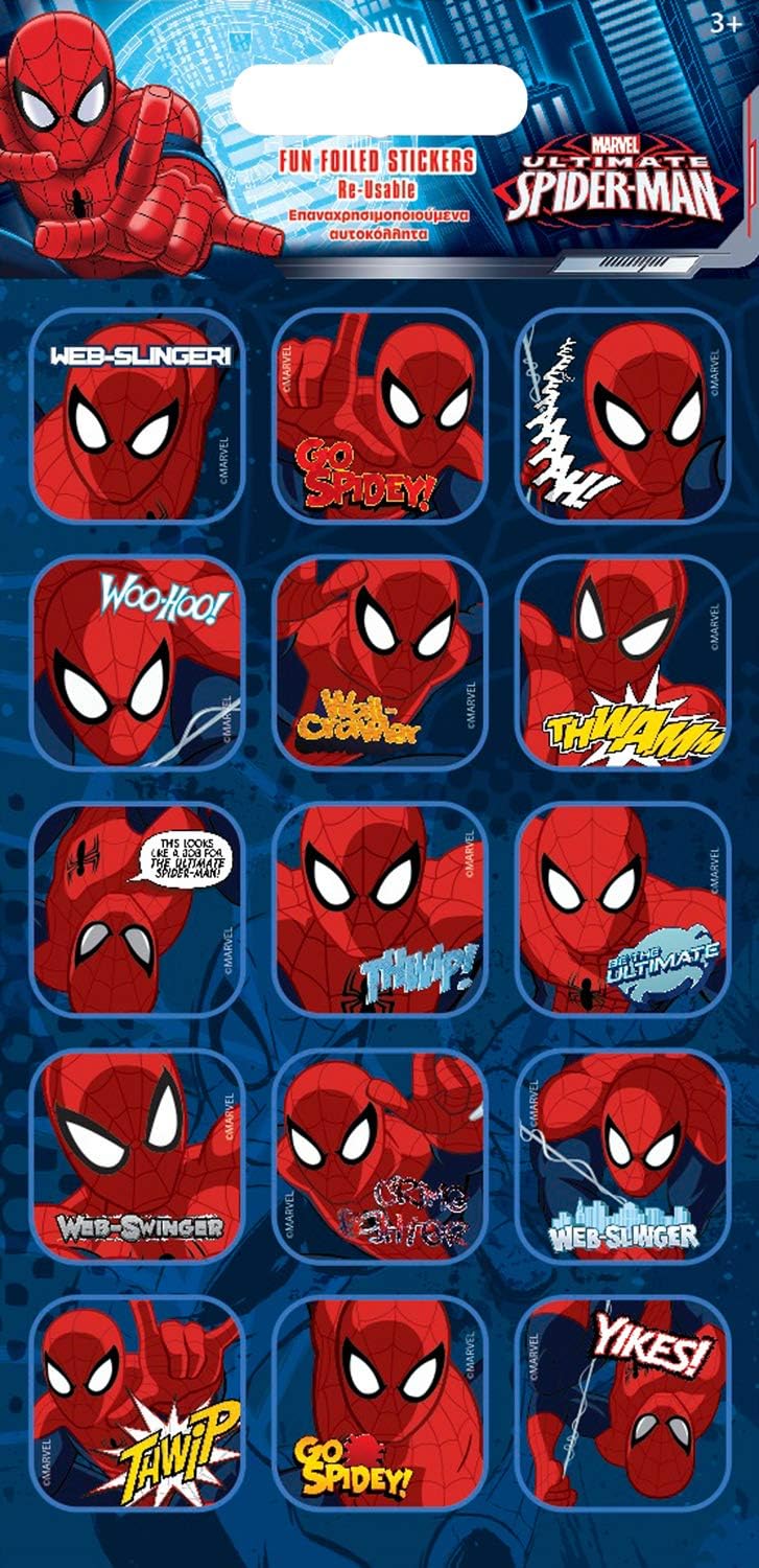 Paper Projects Spider-Man Sparkly Reusable Reward Stickers : Amazon.co ...