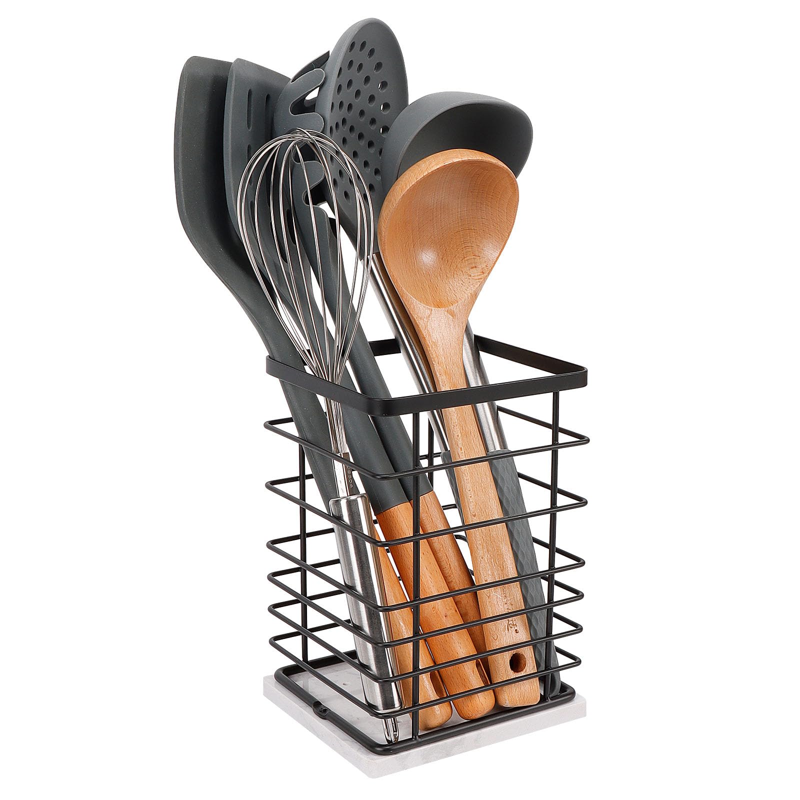 Amazon.com: Jeasor Square Kitchen Utensil Holder, Sturdy Metal Rack for ...