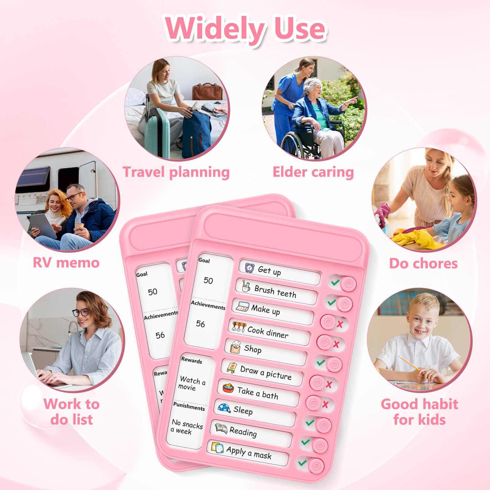 Snapklik.com : Audab 2Pcs Dry Erase Chore Chart For Kids, Magnetic ...