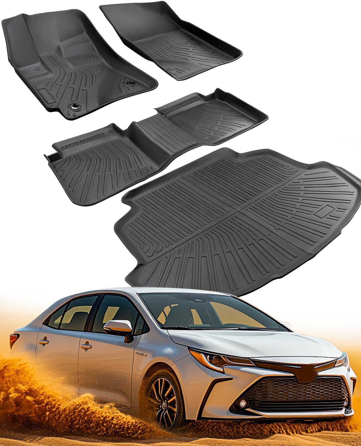 Amazon.com: DiffCar® for Toyota Corolla Floor Mats & Cargo Liner 2019 ...