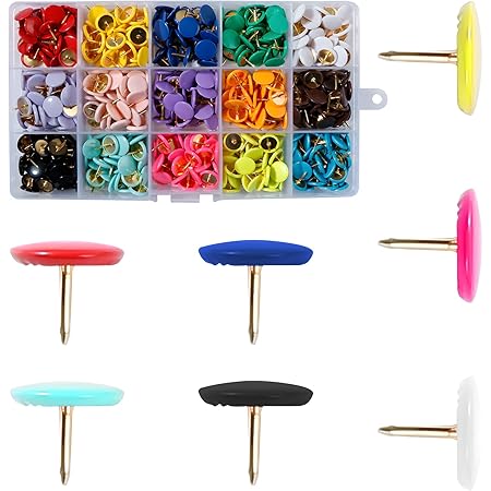 Amazon.com: VAPKER Thumb Tacks 600Pcs Colored Push Pins,Flat Round Head ...