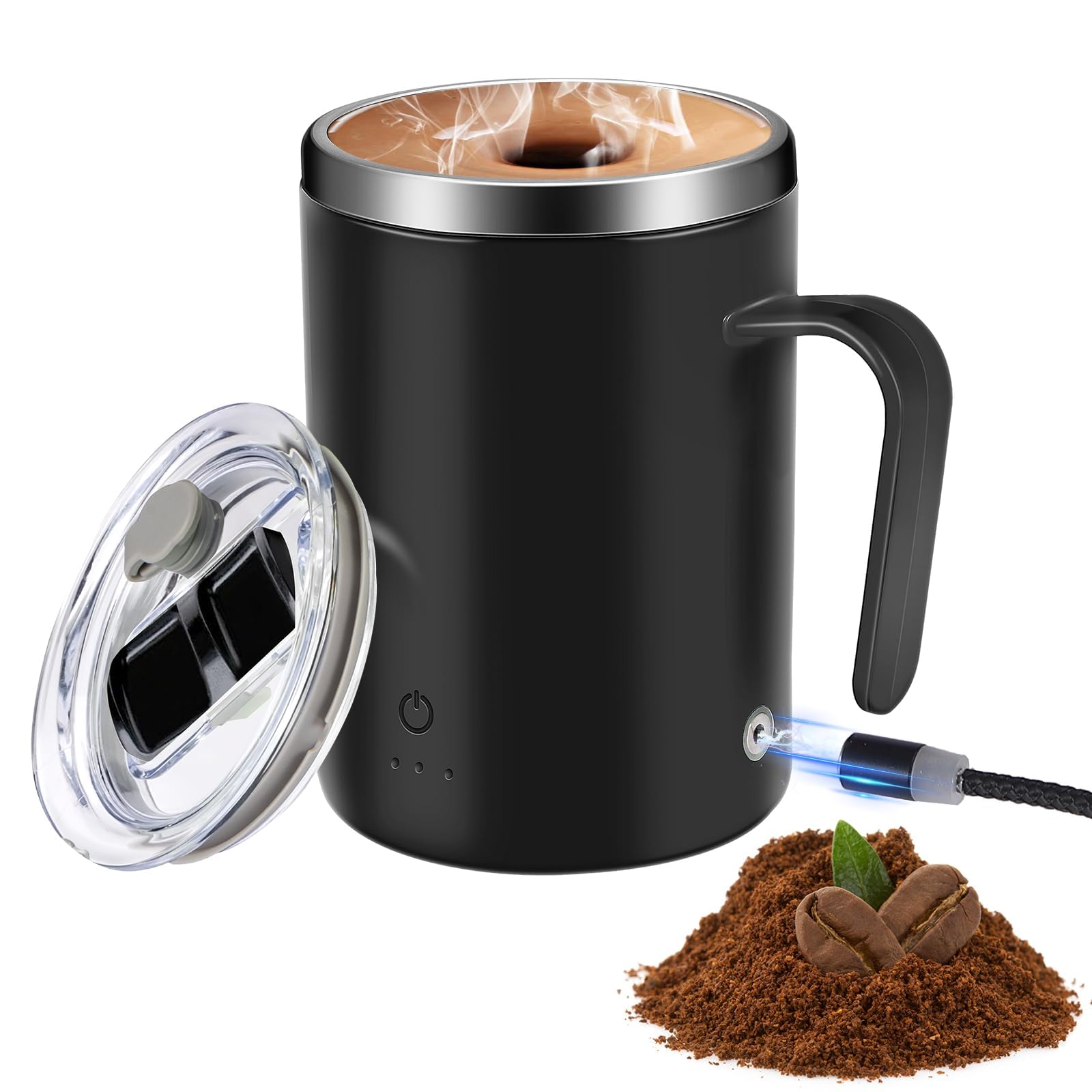 TERRIFI Self Stirring Coffee Mug, Electric Mixing Mug, Waterproof ...