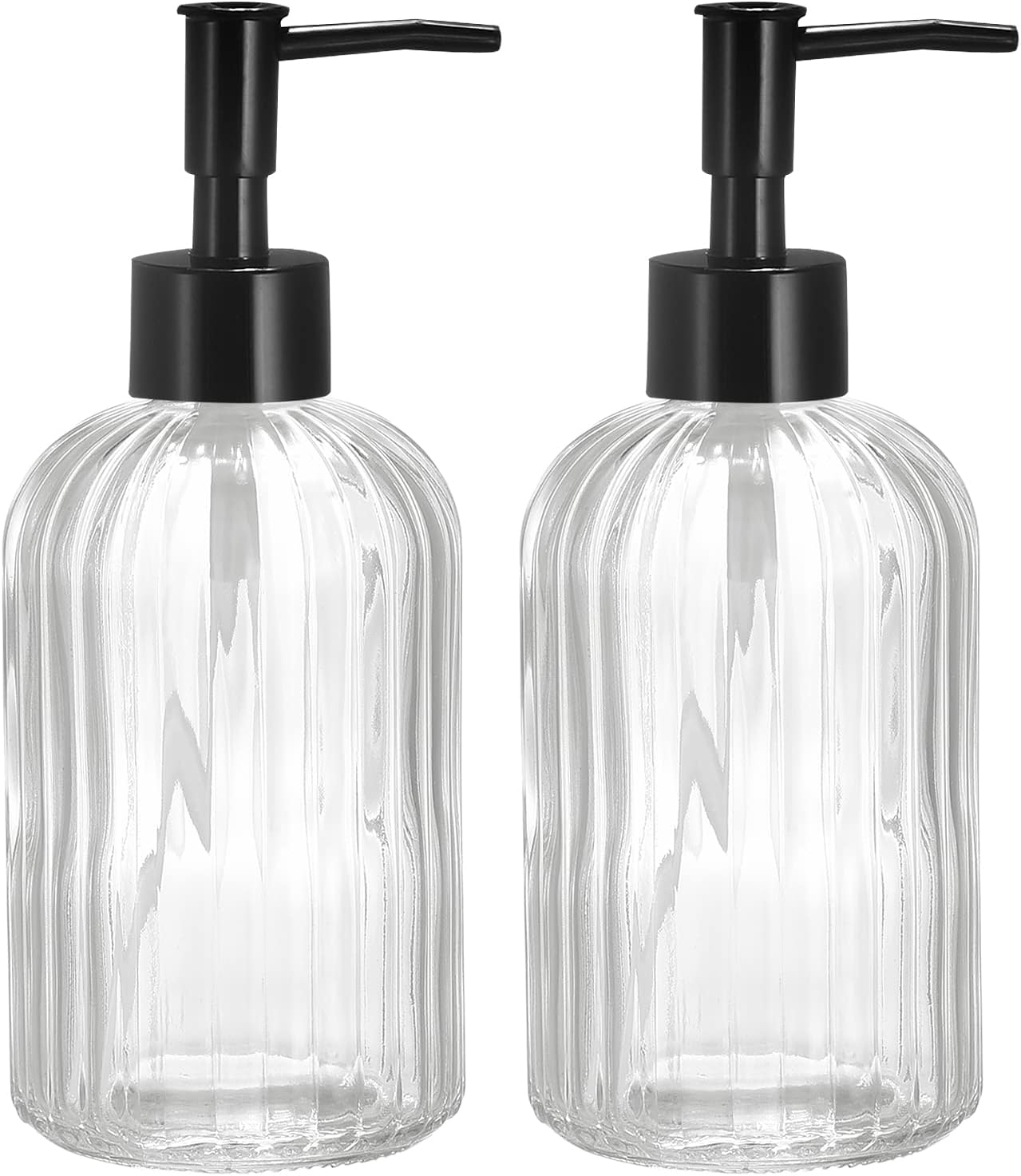 Amazon.com: uxcell Soap Dispensers Set - 2 Pack 13.5Oz Glass Dish Hand ...