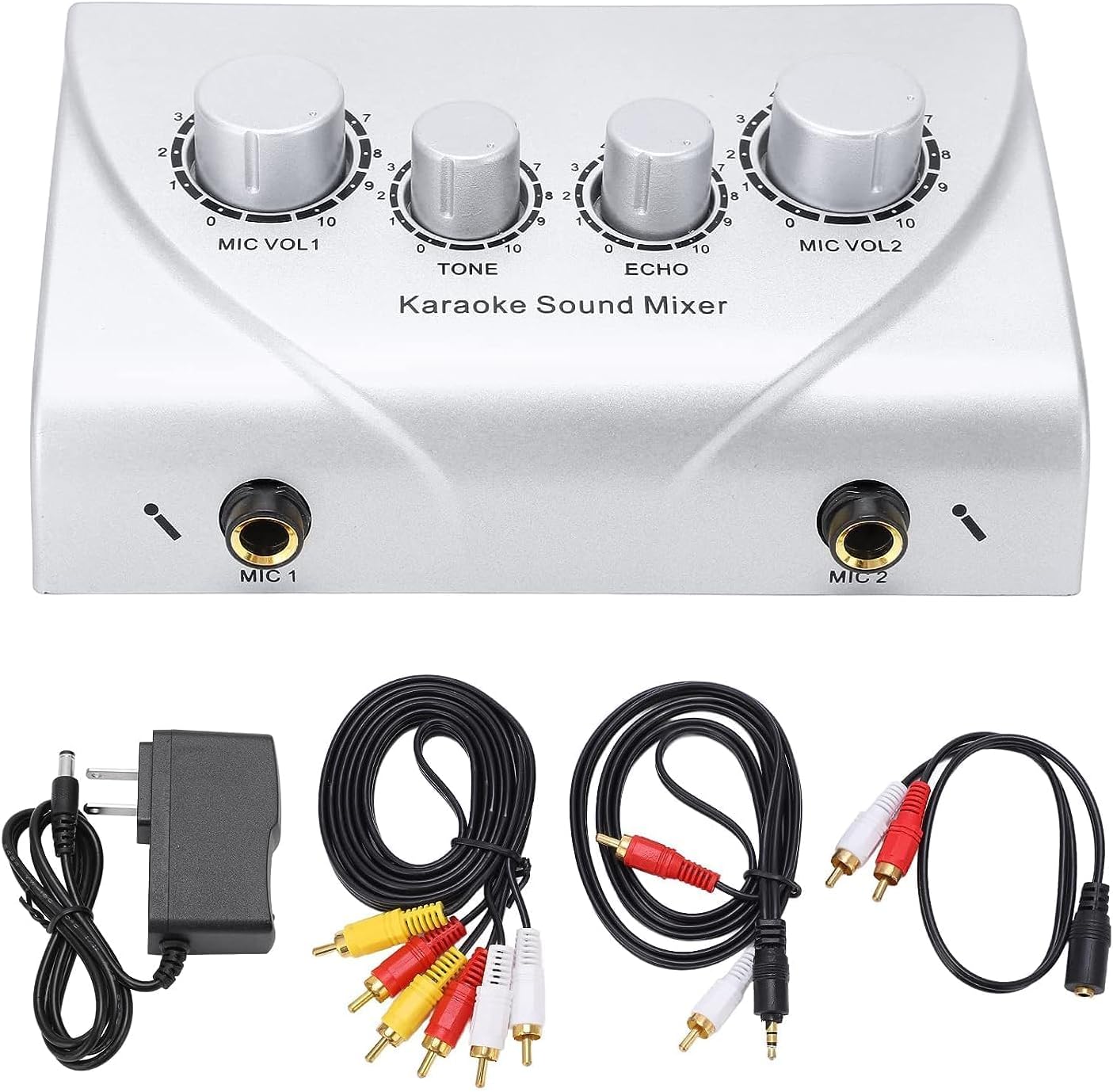 kh Karaoke Sound Mixer Dual Mic Inputs With Cable Karaoke Echo Sound ...
