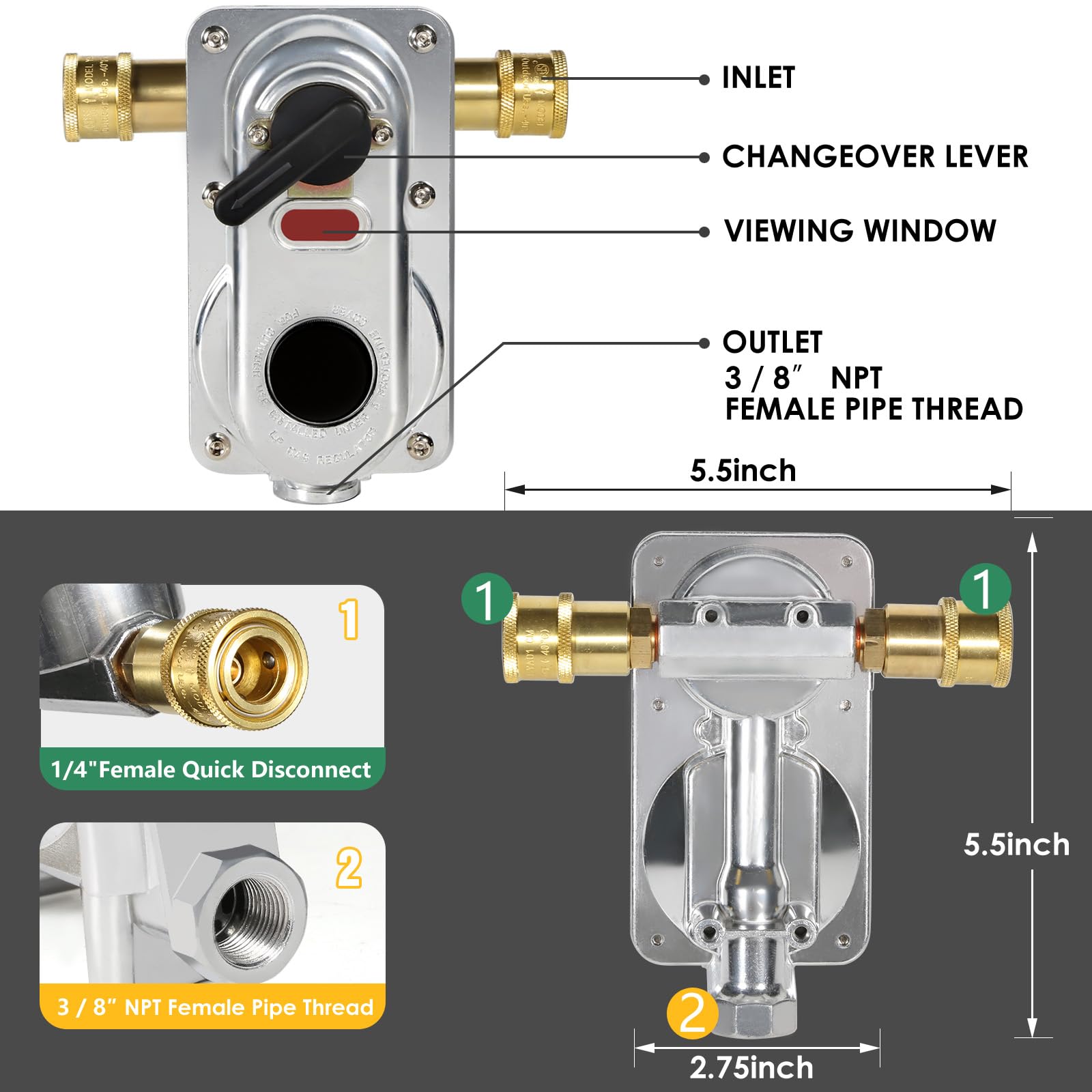Snapklik.com : 2-Stage Automatic Changeover LP Propane Gas Regulator