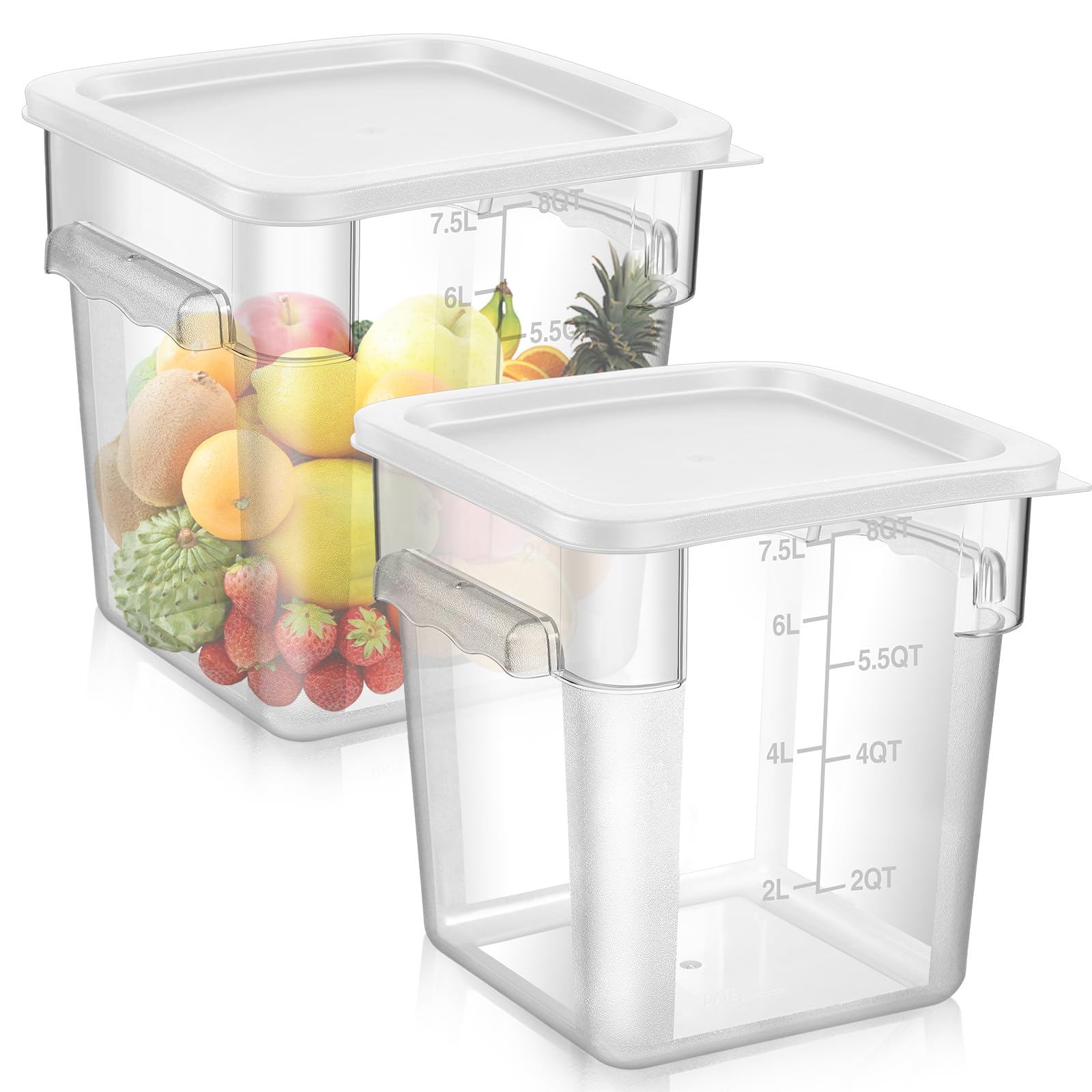 Amazon.com: FoldTier 2 Pieces Square Food Storage Containers ...