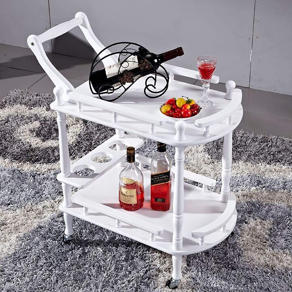 Buy 2 Shelf Food Trolley Cup Holder Tea Trolley Wheels Bar Trolley ...