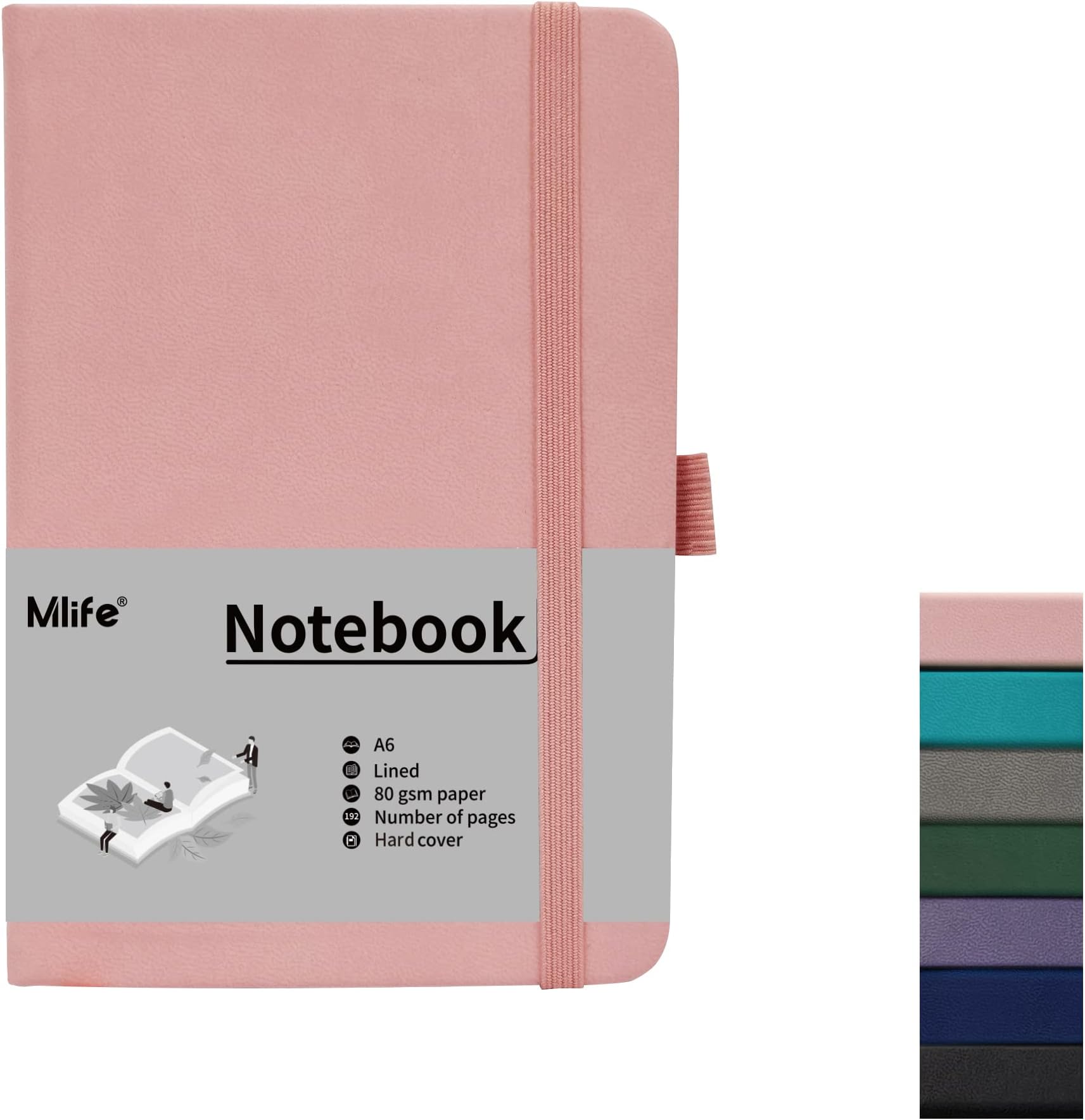 Mlife A6 Small Journal Notebook, Lined Pocket Notebook with Pen Holder ...