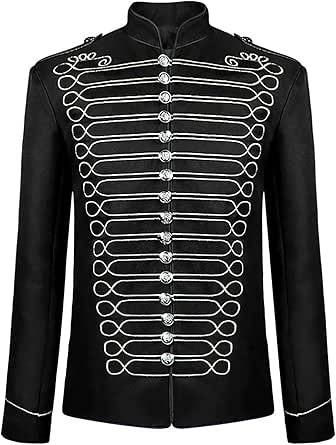 Amazon.com: Cambkatl Mens Steampunk Costume Jackets Retro Military Band ...